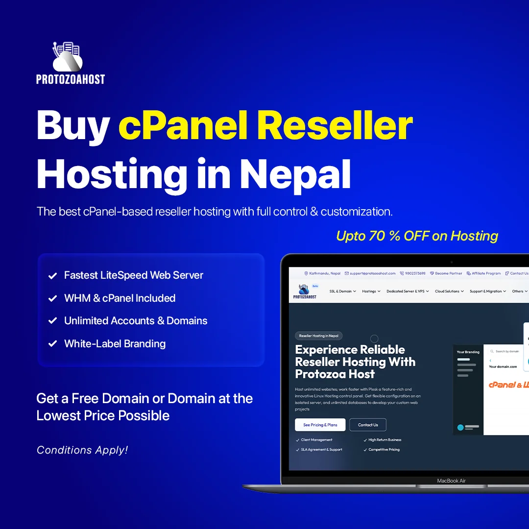 Best cPanel Reseller Hosting in Nepal | Start Your Hosting B | ProtozoaHost